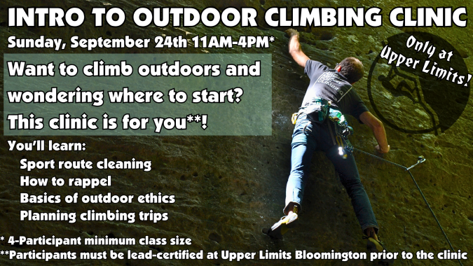 Intro to Outdoor Climbing Clinic - Bloomington-Normal, Illinois