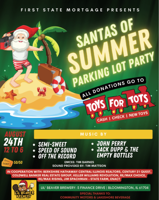 Santas of Summer Parking Lot Party - Bloomington-Normal, Illinois